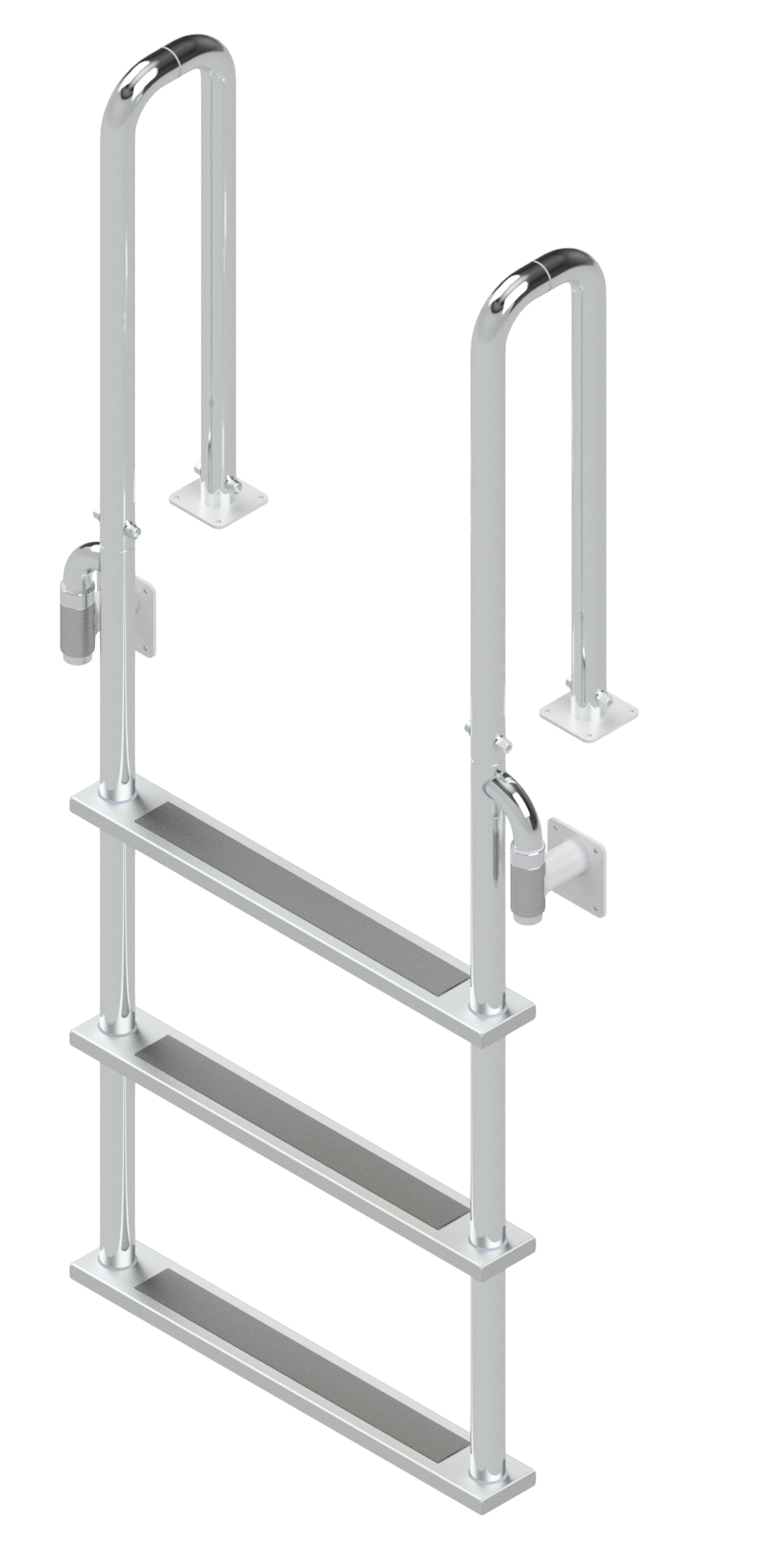 L-1201-LB Three-Step Stainless Steel Dock Ladder, Front Mount with Det ...