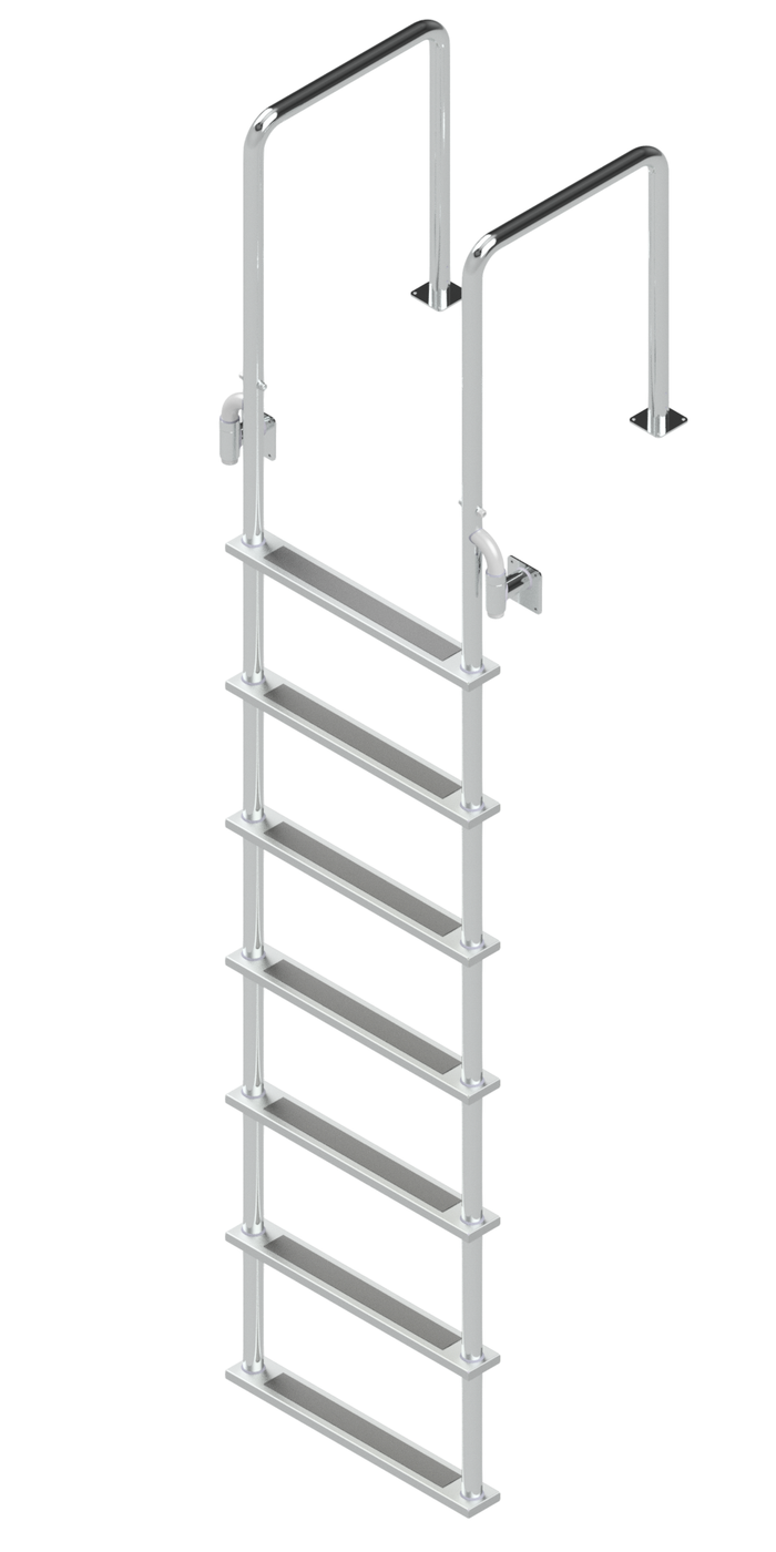 L-1228-LB Seven-Step Stainless Steel Dock Ladder, Front Mount, Welded ...